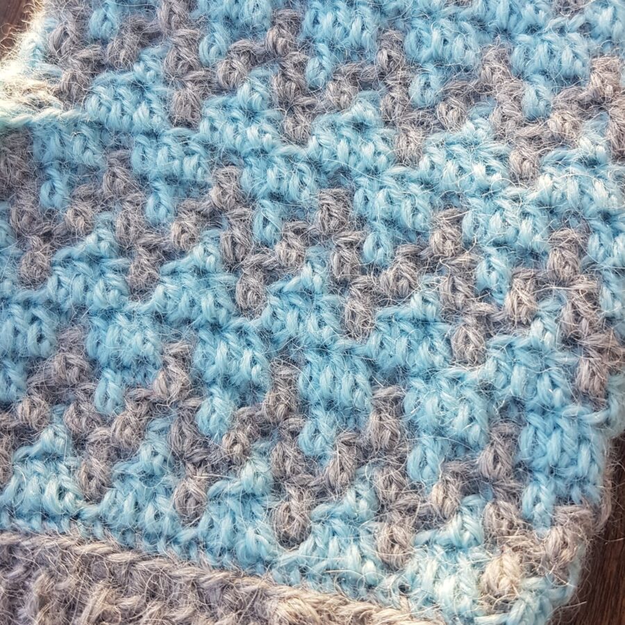Grey and Light Blue Mittens | Highland Hiddle