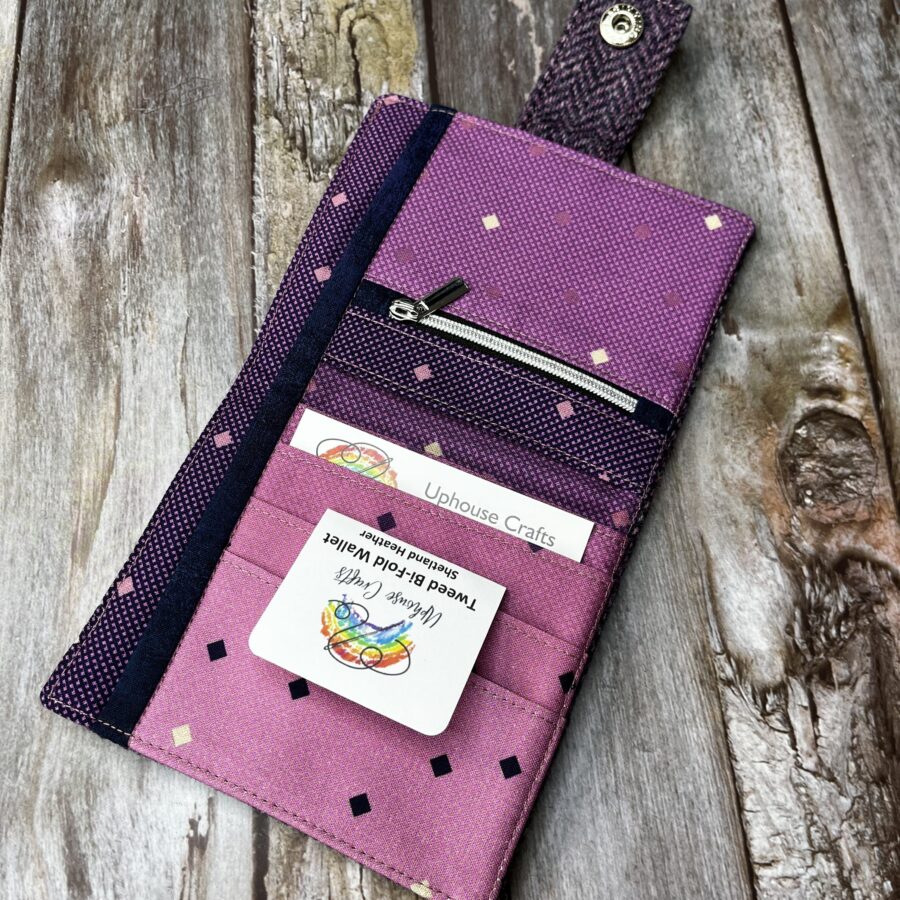 Shetland Heather Wool Tweed Bi-Fold Wallet | Highland Hiddle